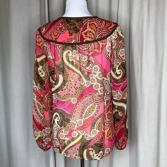 Cache | Tops | Cach Semisheer Paisley Type Print Top | Poshmark
